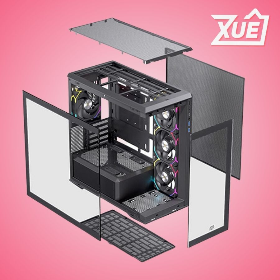 VỎ CASE EINAREX ZM800 RGB BLACK (ATX/4 FAN RGB)